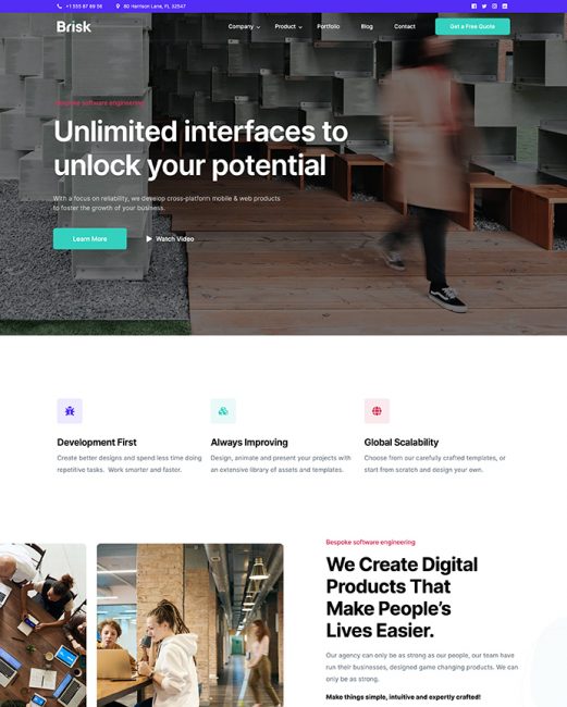 Brisk – Multi-Purpose Elementor WordPress Theme